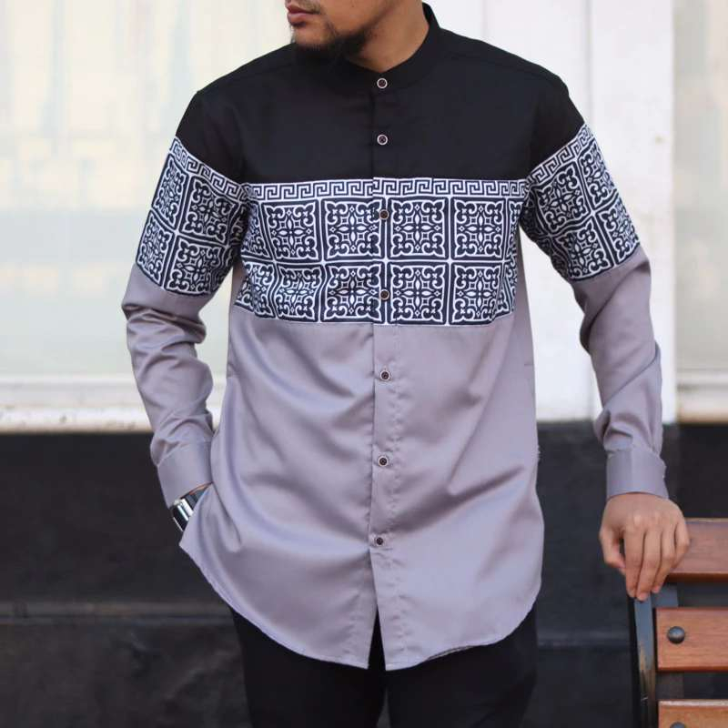 Jual kemko kemeja koko list batik pakaian busana muslim pria | Shopee ...