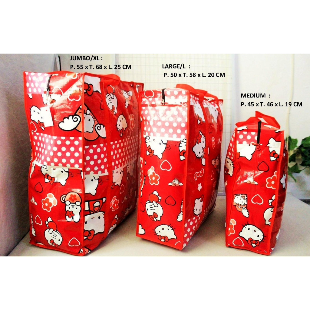 Jual Toke One - Tas Karung Plastik Baju Besar Travel bag Lipat Tas ...