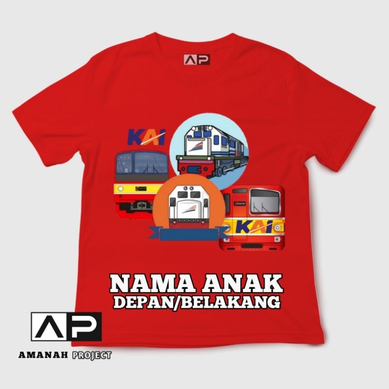 Jual Kaos Anak Custom Gambar KAI Kereta Api Indonesia Bahan Premium { FREE NAMA } | Shopee Indonesia