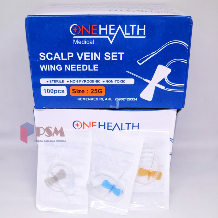 Jual Wing Needle 27G Onemed / Sejenis Winged Infusion Set Scalp Vein ...