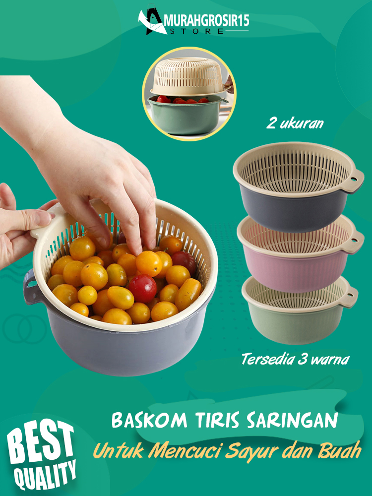Jual Wadah Cuci Sayur / Baskom Peniris Pengering Serba Guna | Shopee ...