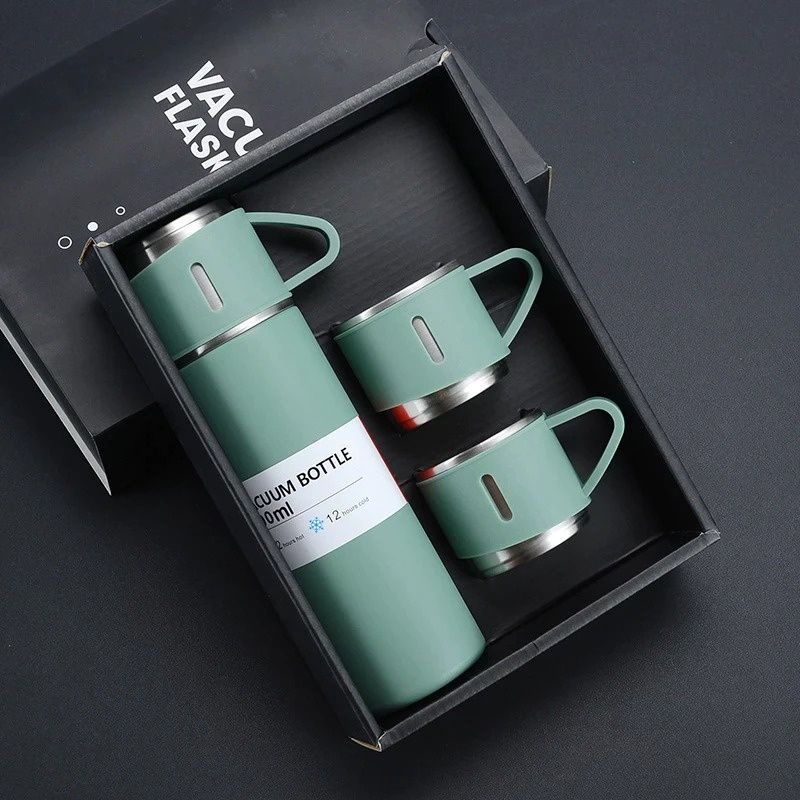 Jual Termos Set Cangkir Stainless 500 ML Premium / Termos Vacuum Flask ...