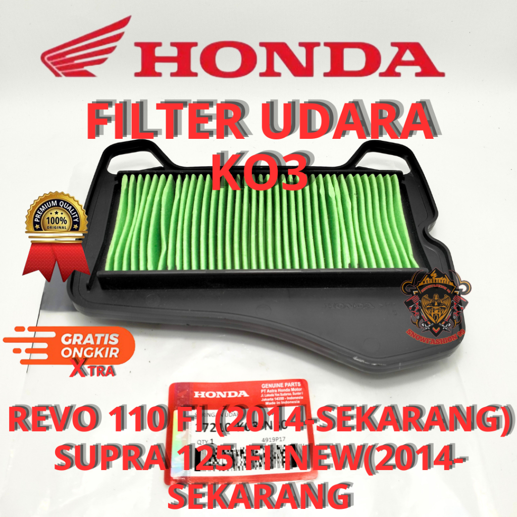 Jual FILTER UDARA SARINGAN UDARA K03 REVO 110 FI,SUPRA X 125 FI ASLI ...