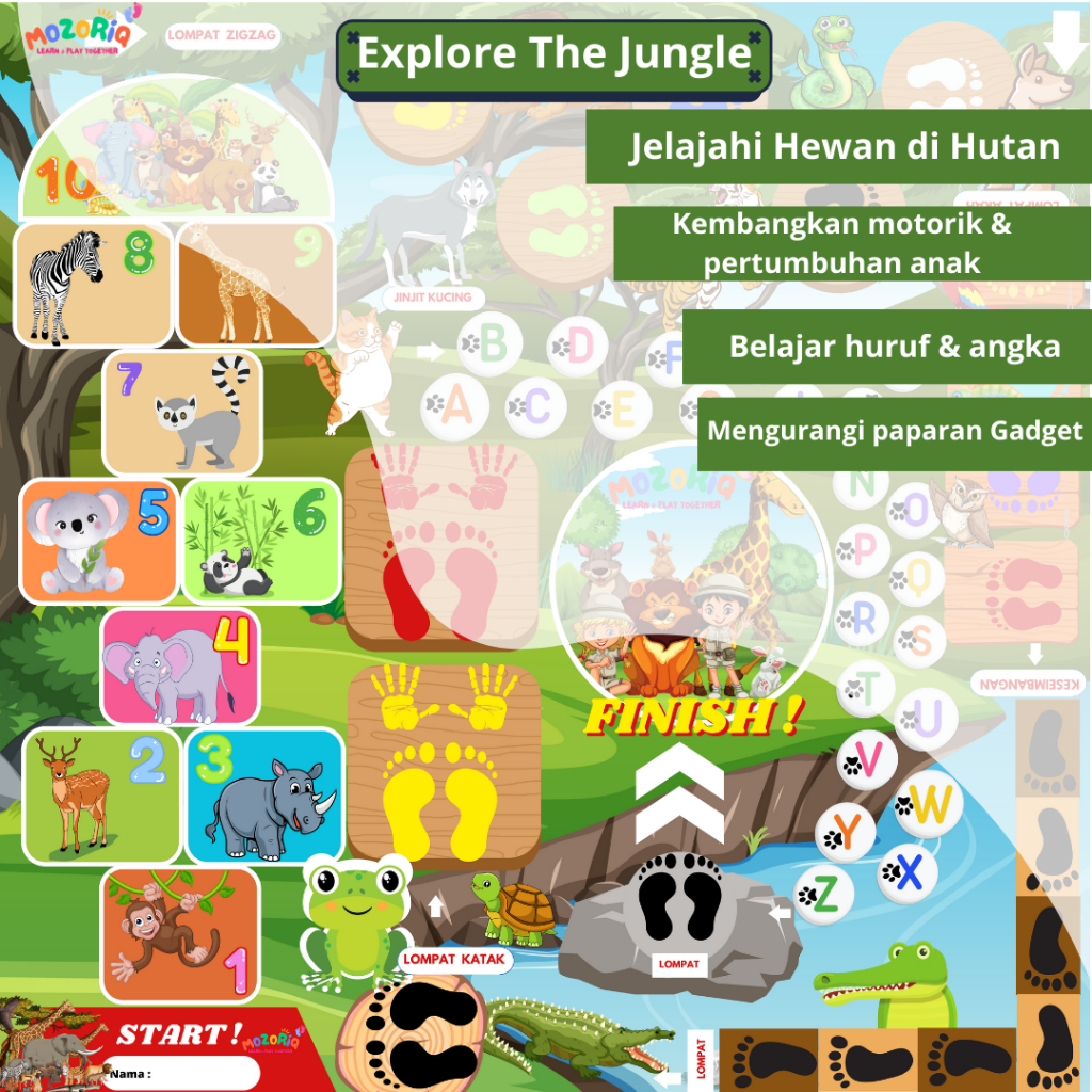 Jual Playmat Mainan Motorik Edukasi Anak Tema Explore The Jungle ...