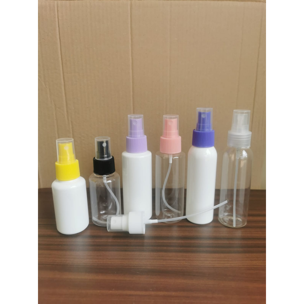 Jual Botol SPRAY sprai Tabular PET 70 100 ml 70ml 100ml Bening PUTIH ...