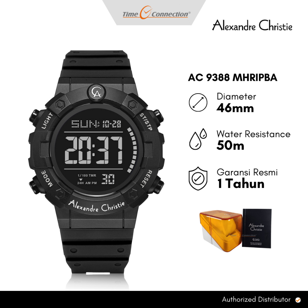 Jual Alexandre Christie AC 9388 MHRIPBA Full Hitam Original / Jam ...