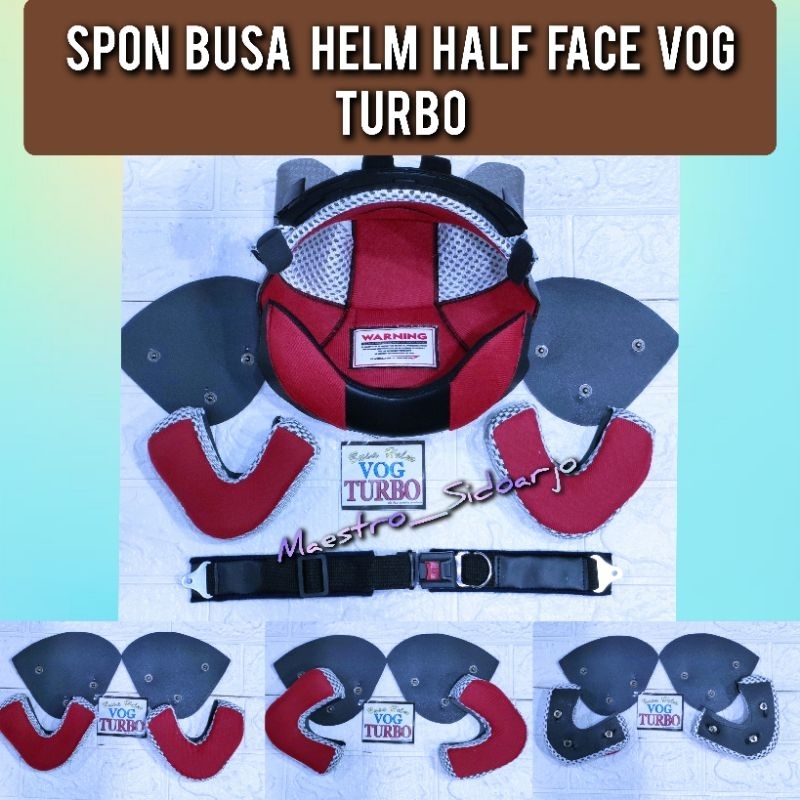 Jual Spon Busa Helm Half Face Vog Turbo Full Sett | Shopee Indonesia