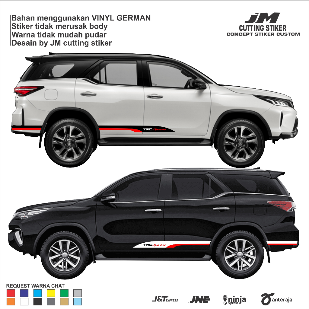 Jual Stiker mobil toyota fortuner cutting stiker striping trd sportivo ...