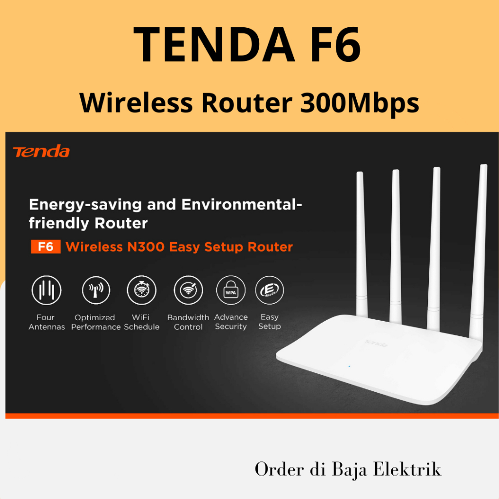 Jual TENDA F6 WIRELESS ROUTER 300Mbps | Shopee Indonesia