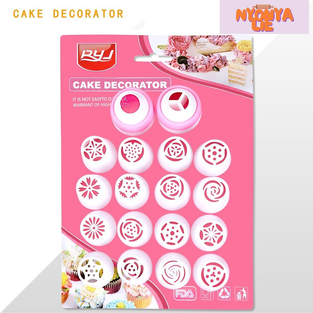 Jual ADK17 Spuit Rusia Plastik Butter Cream Icing Bunga Dekorasi Kue ...