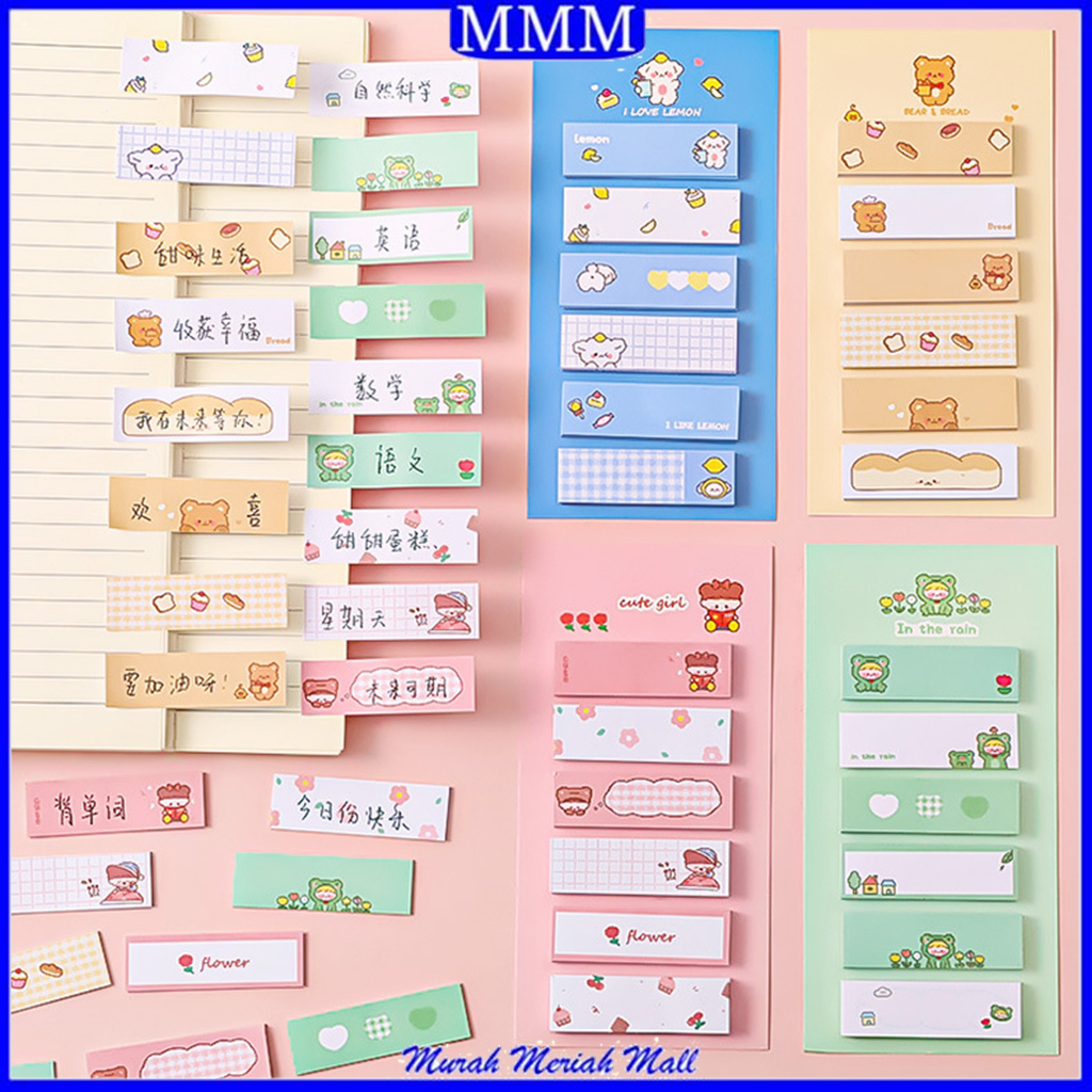 Jual MMM Sticky Notes Karakter Lucu 6 IN 1 Tempelan Kertas Catatan ...