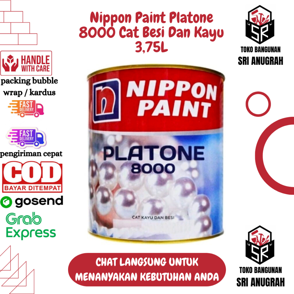 Jual Nippon Paint Platone 8000 Cat Besi Dan Kayu 3,75L | Shopee Indonesia