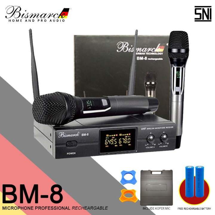 Jual Bismarck BM8 Microphone Wireless UHF Mic Genggam handheld | Bm 8 ...