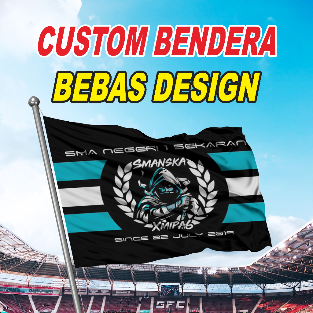 Jual Bendera Custom Bebas Request Full Printing Mini Flag Bahan TC ...