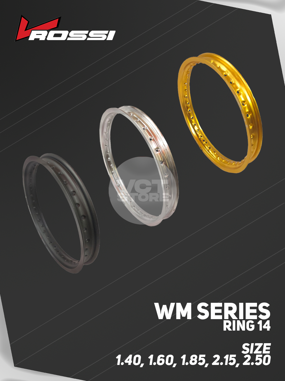 Jual VRossi Velg Aluminium WM Ring 14 (Ukuran 140, 160, 185, 215, 250 ...