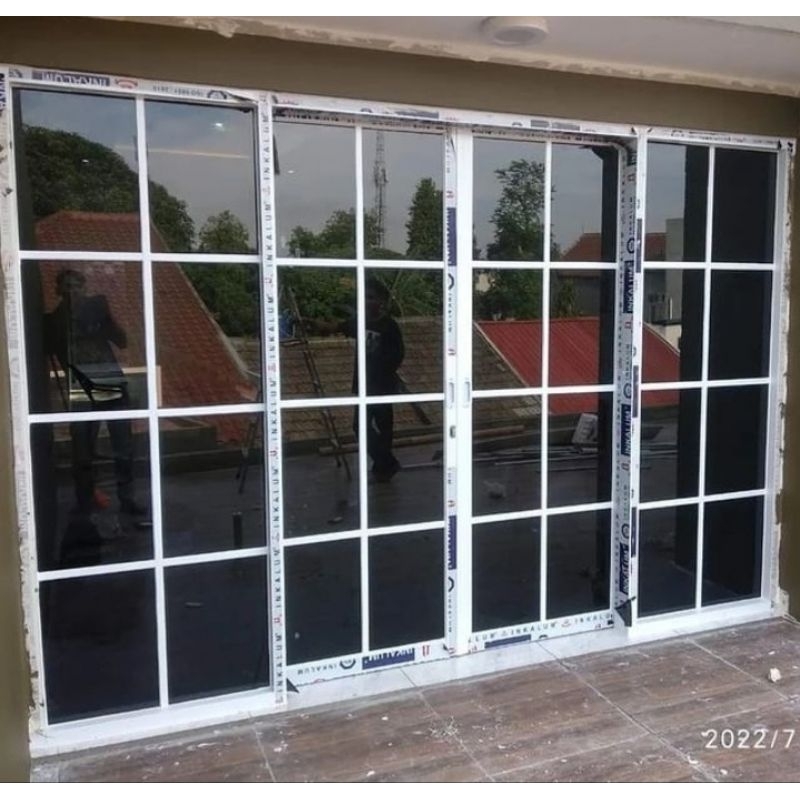 Jual pintu kaca alumunium ornamen kotak | Shopee Indonesia