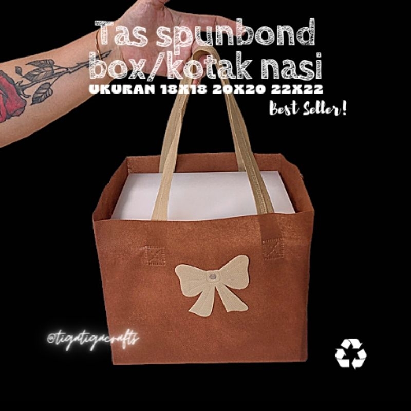 Jual BUNGA/PITA SATUAN tas spunbond box nasi 22x22 20x20 18x18 tas kotak nasi tas hajatan tas ...
