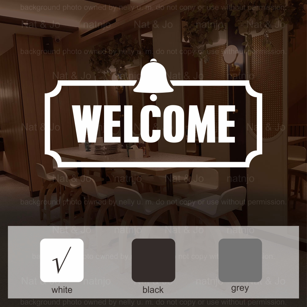 Jual Sticker Sign Welcome Bell List Pintu Cafe Restoran Kafe Stiker ...