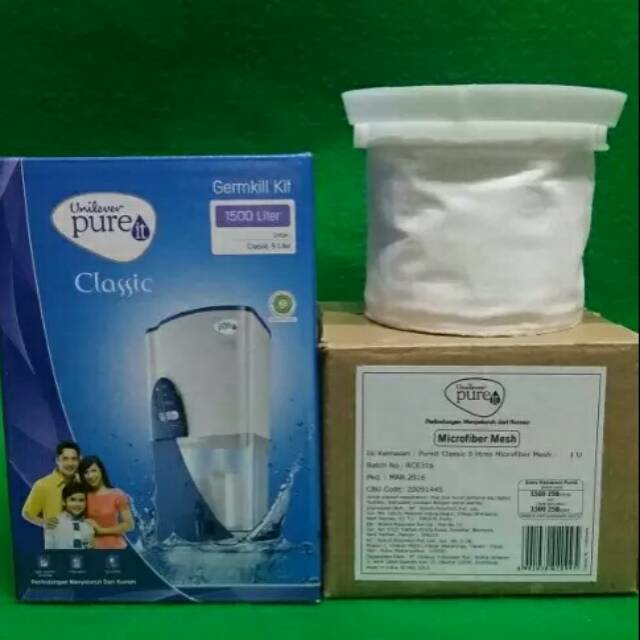 Jual Paket Unilever Pureit Pure It Germkill Filter 1500L & Microfiber ...
