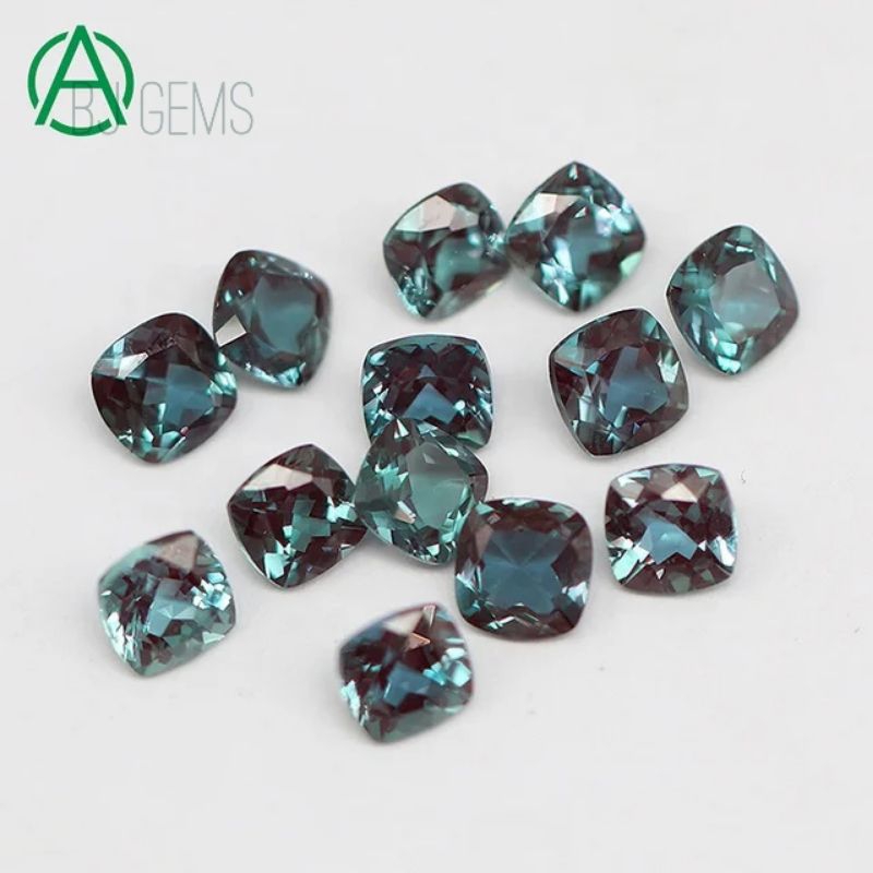 Jual Permata Alexandrite Cushion Square Lab created Corundum Color ...