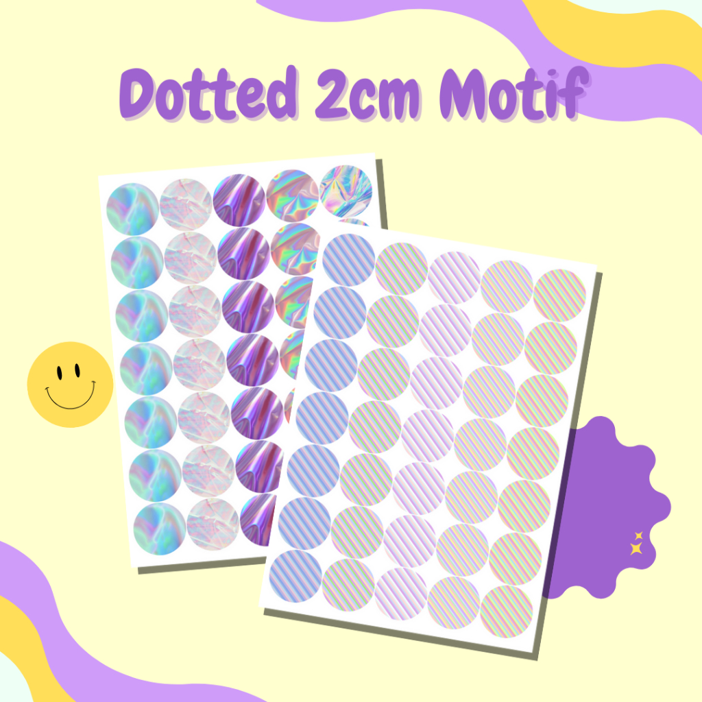 Jual Sticker stiker bulat warna warni 2cm MOTIF / Sticker basic small ...
