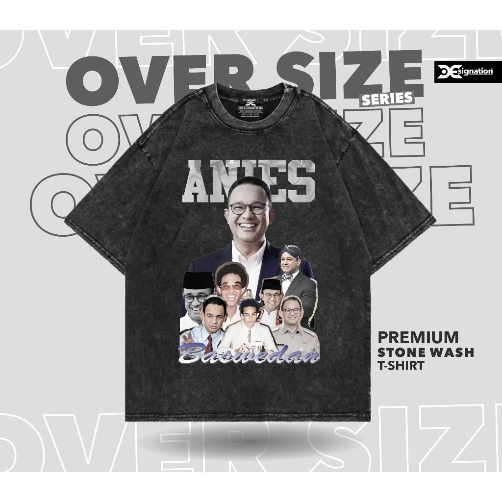 Jual Designation - Kaos Vintage ANIES BASWEDAN Stone Wash Oversize ...