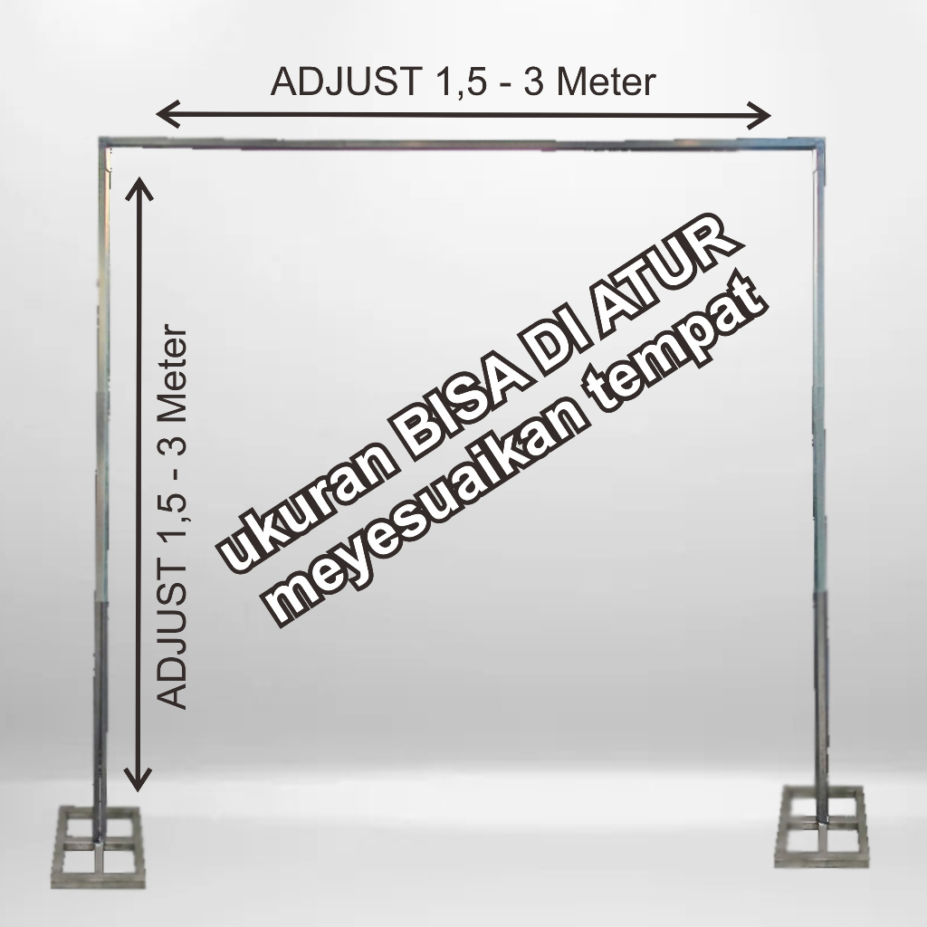 Jual TIANG GAWANG BACKDROP BESI BISA DI ADJUST | Shopee Indonesia