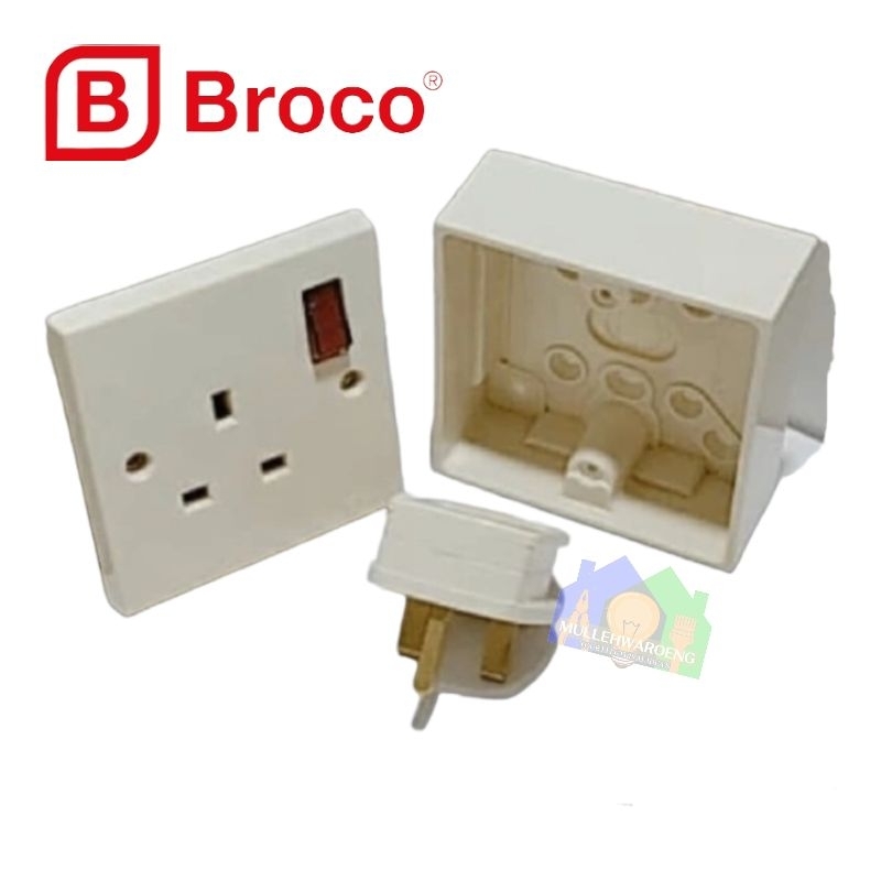 Jual Stop Kontak Ac Broco New Gee Komplit Set Steker Kaki 3 + Saklar ...