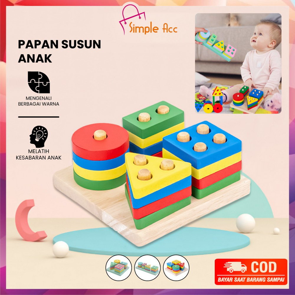 Jual DO-M332 Puzzle Geometri Mainan Edukasi Anak Papan Susun Sortir ...