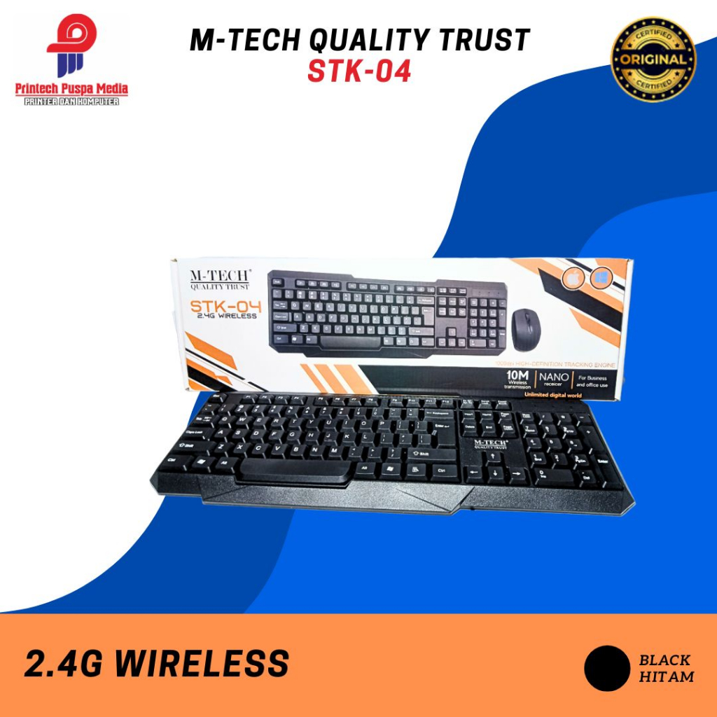 Jual KEYBOARD MOUSE WIRELESS M-TECH QUALITY TRUST STK-O4 | Shopee Indonesia