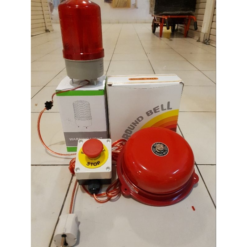 Jual Sirine peringatan BAHAYA Round bell Besar set siap pakai tingal ...