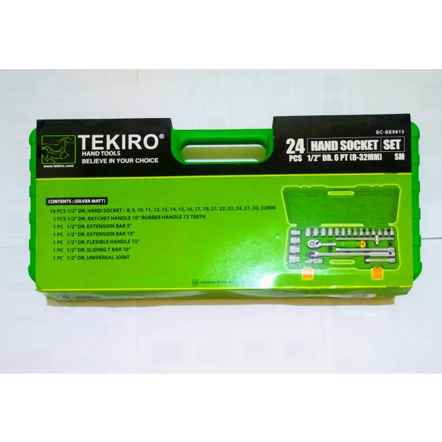 Jual TEKIRO Socket Set Square 1/2" Isi 24pc ( 8mm - 32mm ) | Shopee ...