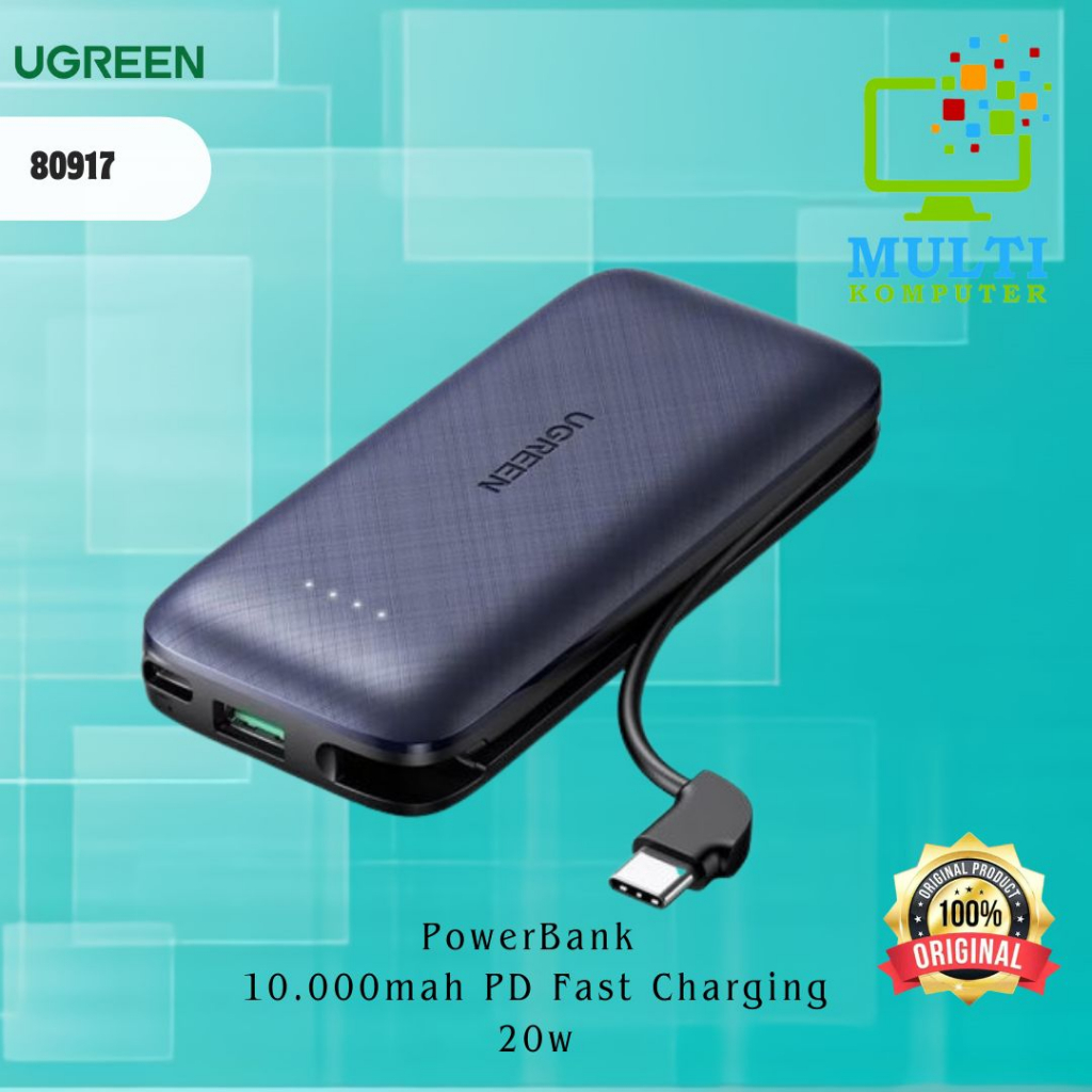 Jual PowerBank UGREEN 10.000mah PD Fast Charging 20w - 22.5w 80917 BLUE ...