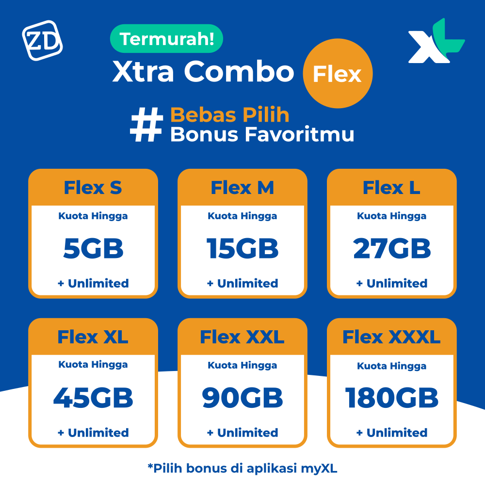 Jual Paket Data XL Xtra Combo Lite & Xtra Combo Flex + Bonus Unlimited Turbo/Lainnya | Shopee ...