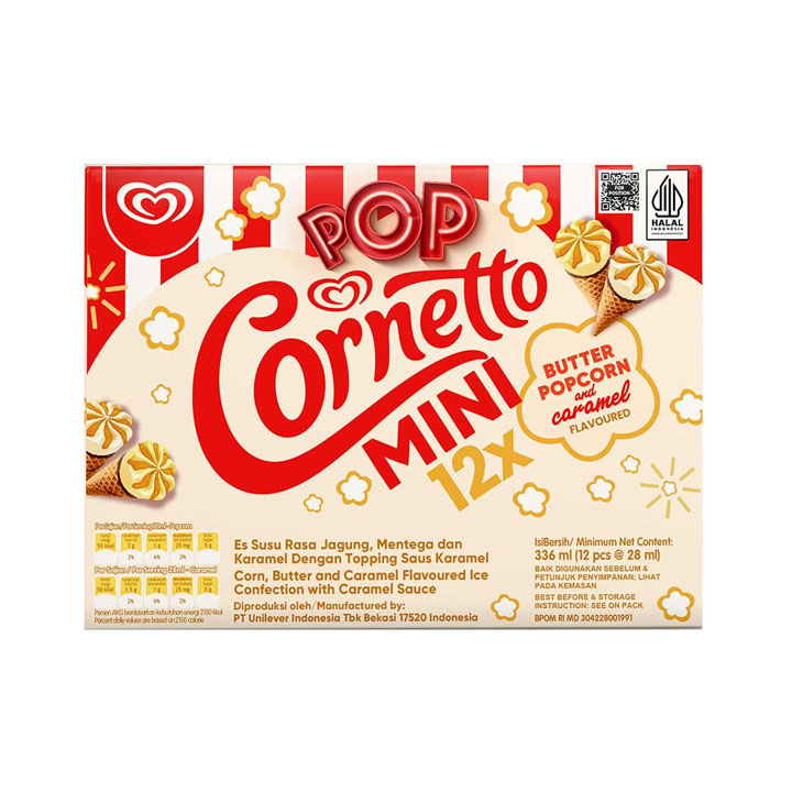 Jual Walls Cornetto Mini Butter Popcorn Caramel | Shopee Indonesia