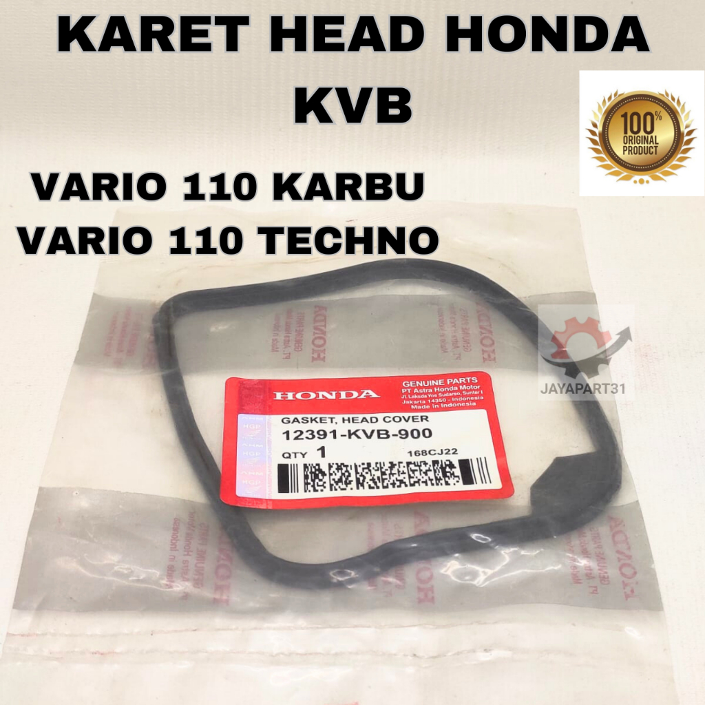 Jual KARET SEAL HEAD HONDA KVB ORIGINAL AHM PERSISI VARIO 110 KARBU ...