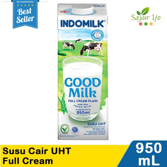 Jual INDOMILK Susu Cair Full Cream 950 ML Fresh Milk UHT Rasa Plain ...