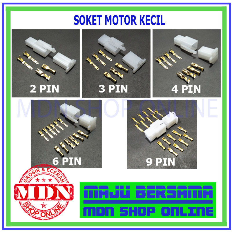 Jual soket socket konektor kabel 2 3 4 6 9 pin kecil motor mobil ...