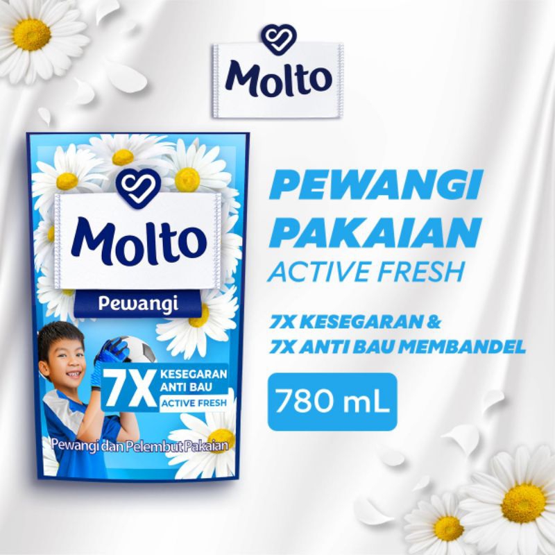 Jual MOLTO PEWANGI PAKAIAN ( BLUE ACTIVE FRESH / PINK SHOFT & FRESH ) POUCH 780ML | Shopee Indonesia