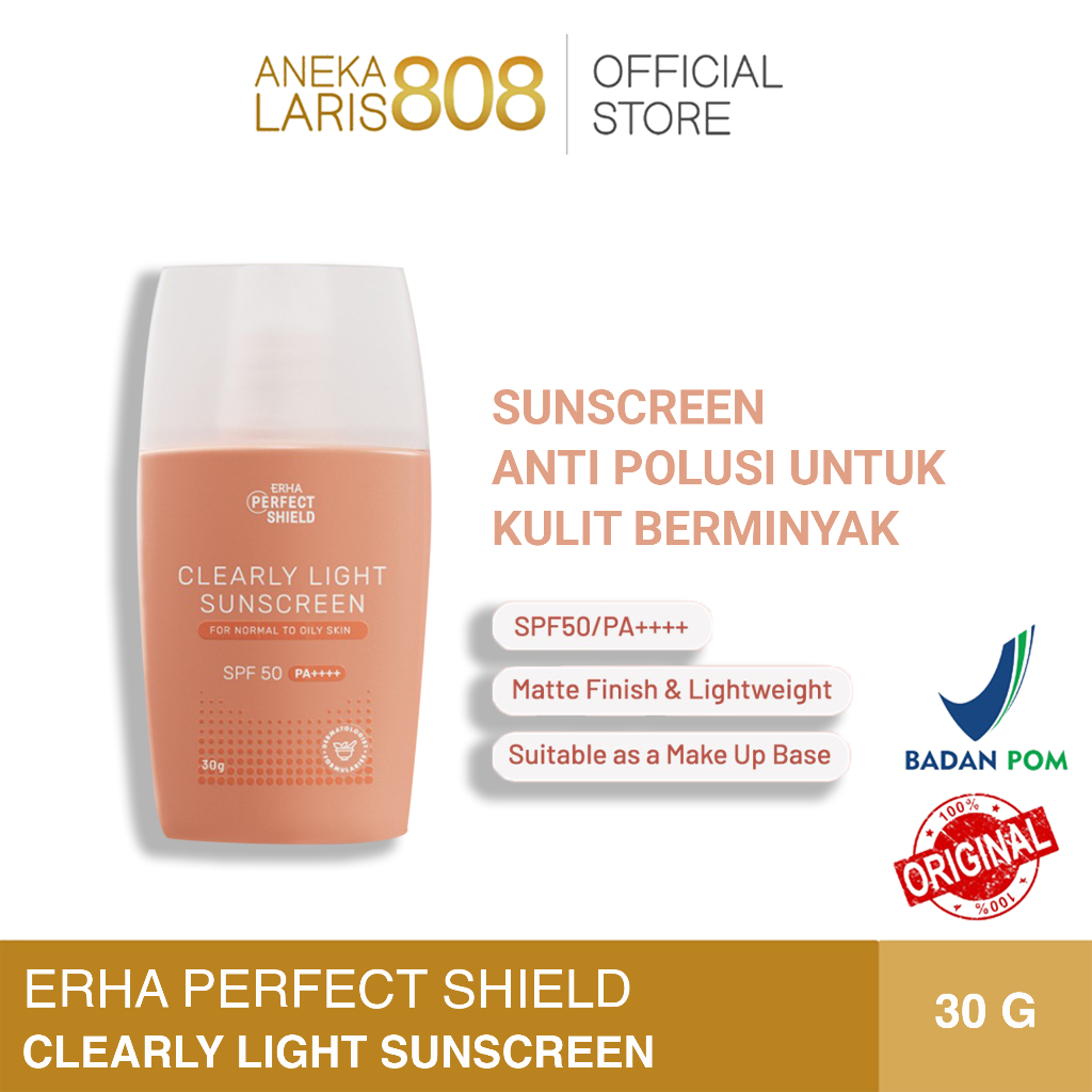 Jual ERHA Sunscreen Perfect Shield Clearly Light SPF50/PA++++ - Kulit Berminyak | Shopee Indonesia