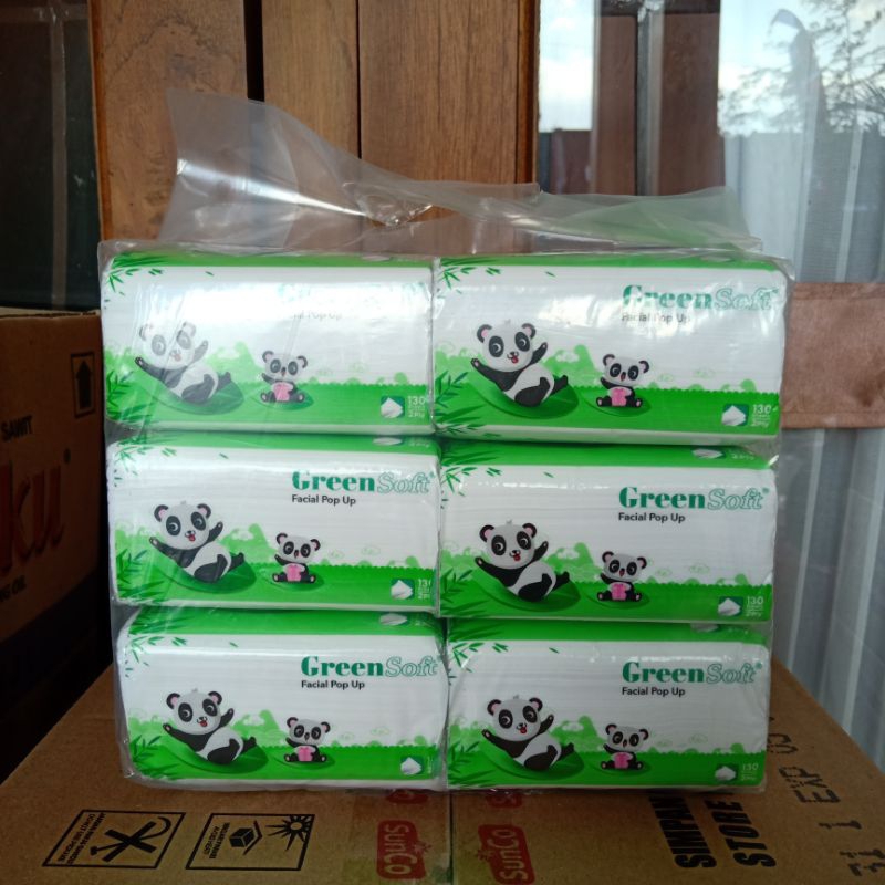 Jual TISSUE GREENSOFT POP UP 130 lembar ISI 6 pack | Shopee Indonesia