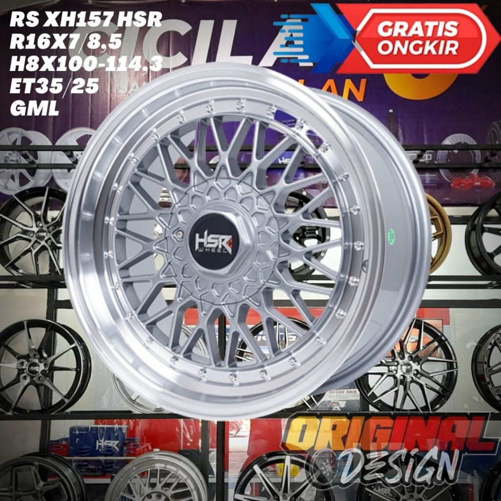 Jual Velg Mobil Ring 16 HSR RS R16 LEBAR 7/8,5 PCD 4X100/4X114,3 ET35/25 GML | Shopee Indonesia
