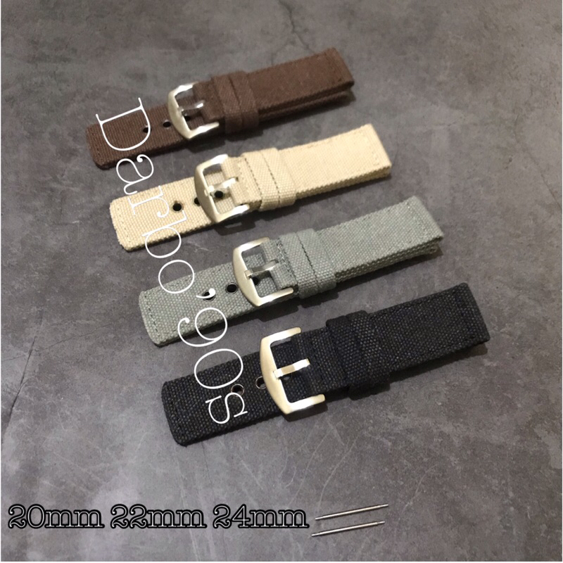 Jual TALI JAM TANGAN CANVAS JEANS 20mm 22mm 24mm Tali Kanvas Jean ...