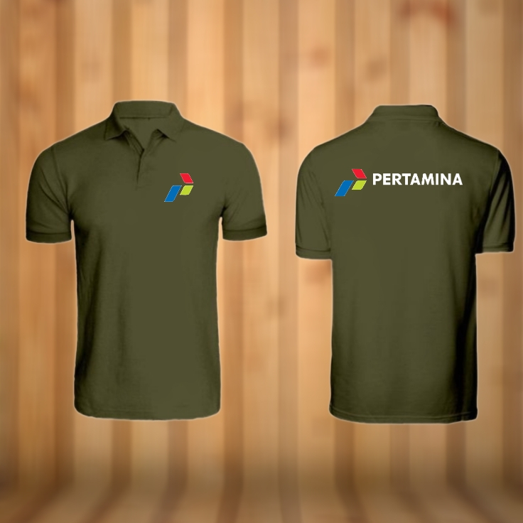 Jual Baju Kaos Poloshirt Sablonan Pertamina/ Baju Kaos Kerah Sablonan ...