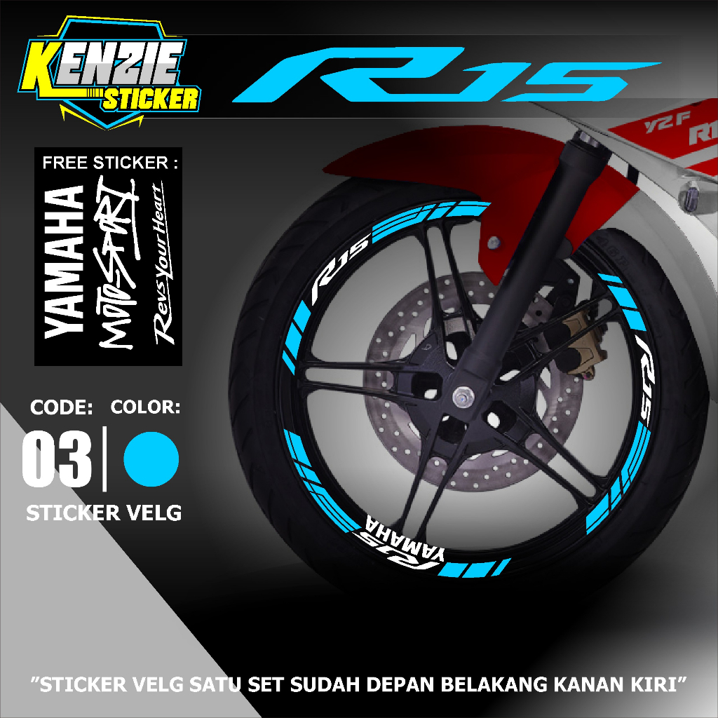 Jual STIKER LIST VELG YAMAHA R15 V1 V2 V3 NEW CUTTING STICKER. Sticker ...