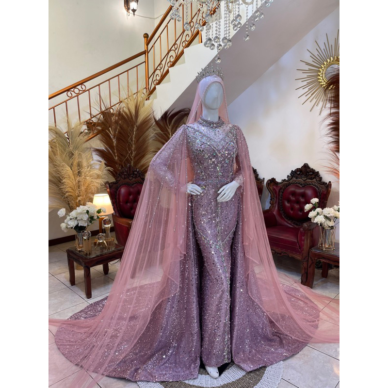 Jual Gaun pengantin slim premium | Gaun pengantin slim ekor | Gaun ...