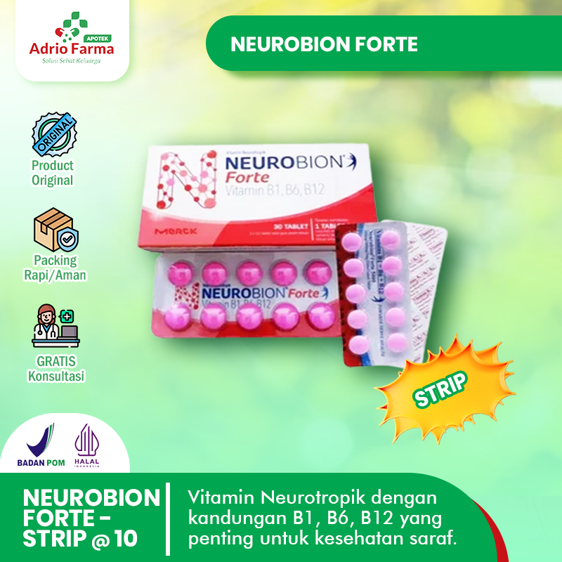 Jual Vitamin NEUROBION FORTE - STRIP isi 10 Kaplet - Nerobion Pink ...
