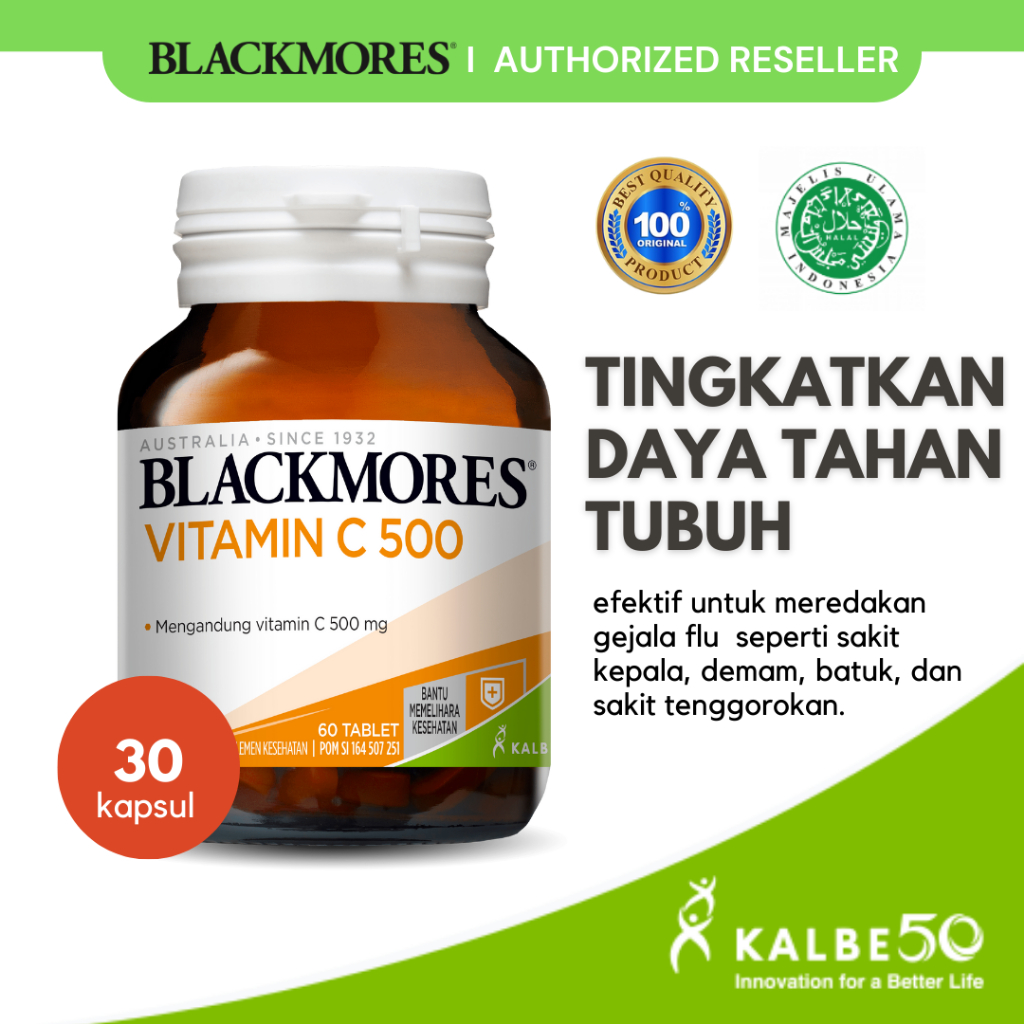 Jual Blackmores Daily Immune C 500mg isi 30/ Vitamin C Daya Tahan Tubuh ...