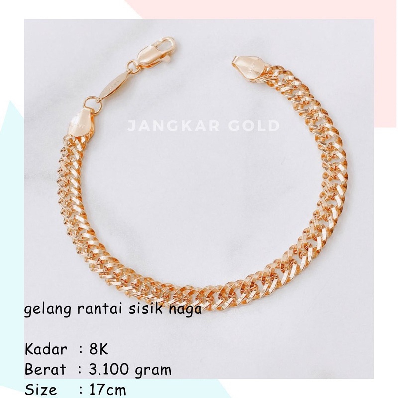 Jual GELANG EMAS SISIK NAGA 8K 3.100GR | Shopee Indonesia