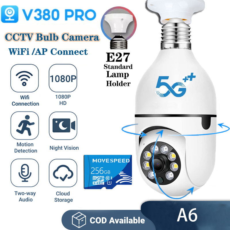 Jual V380 Pro Kamera CCTV Kamera Bola Lampu WiFi 1080P 5G Terhubung ke ...